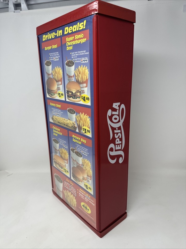 Vintage Sonic Pepsi Menu Board From 1997 Metal Frame With Hang Bracket ...