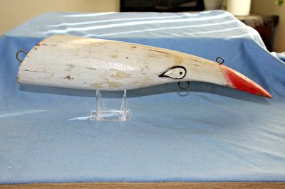 Vintage Red & White Giant Wooden 16" Replica Fishing Lure Decor Store ...