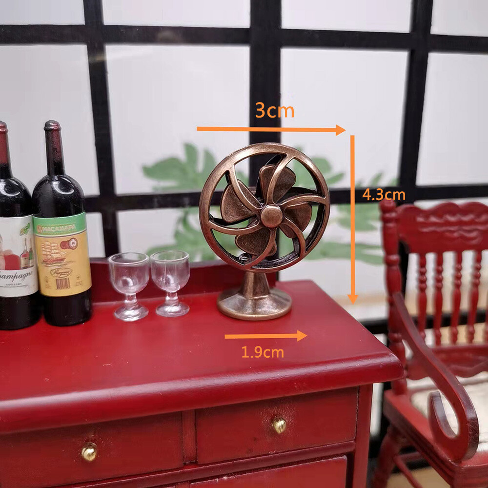 1:12 Scale Dollhouse Minature Metal Fan Model Doll's House Furniture ...
