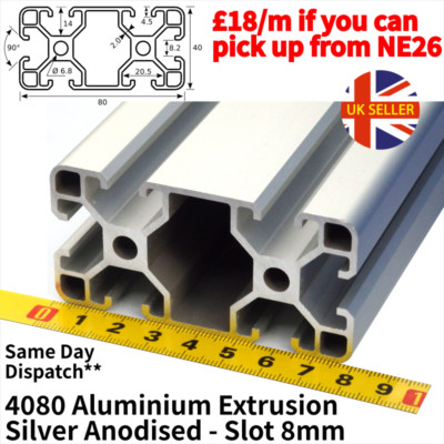 4080 Aluminium Extrusion Profile T-SLOT - plus Accessories - Slot 8 ...