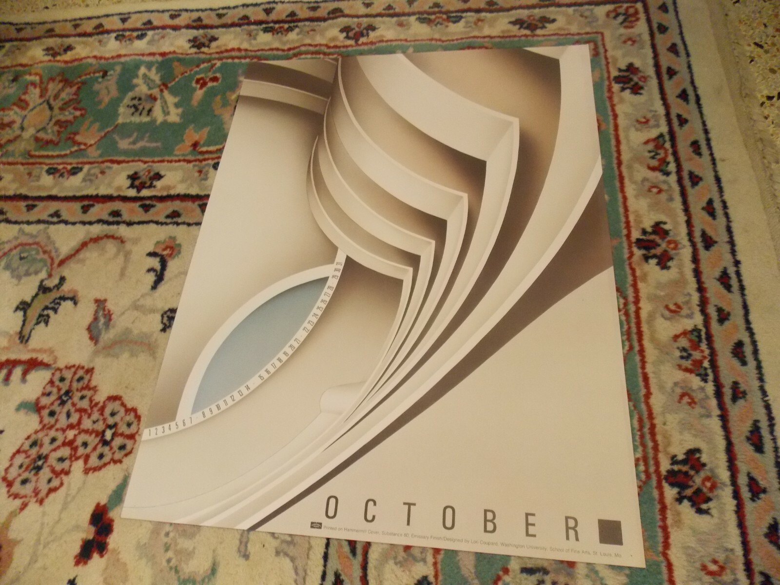 October 1989 Calendar POSTER PRINT Frank Loud Wright Design By: Lori ...
