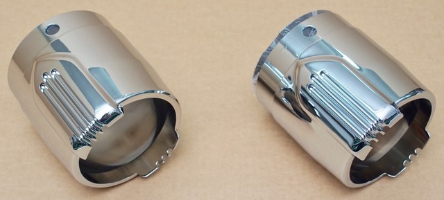 Harley-Davidson Chrome Defiance 4.5” Muffler End Caps 65100095 Forged ...