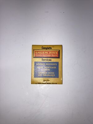 Salem Five Cents Saving Bank Safety Match Book Partial | eBay