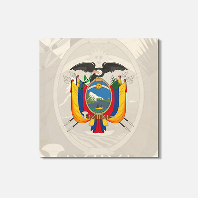 Ecuador Coat Of Arms 4'' X 4'' Square Wooden Coaster | eBay