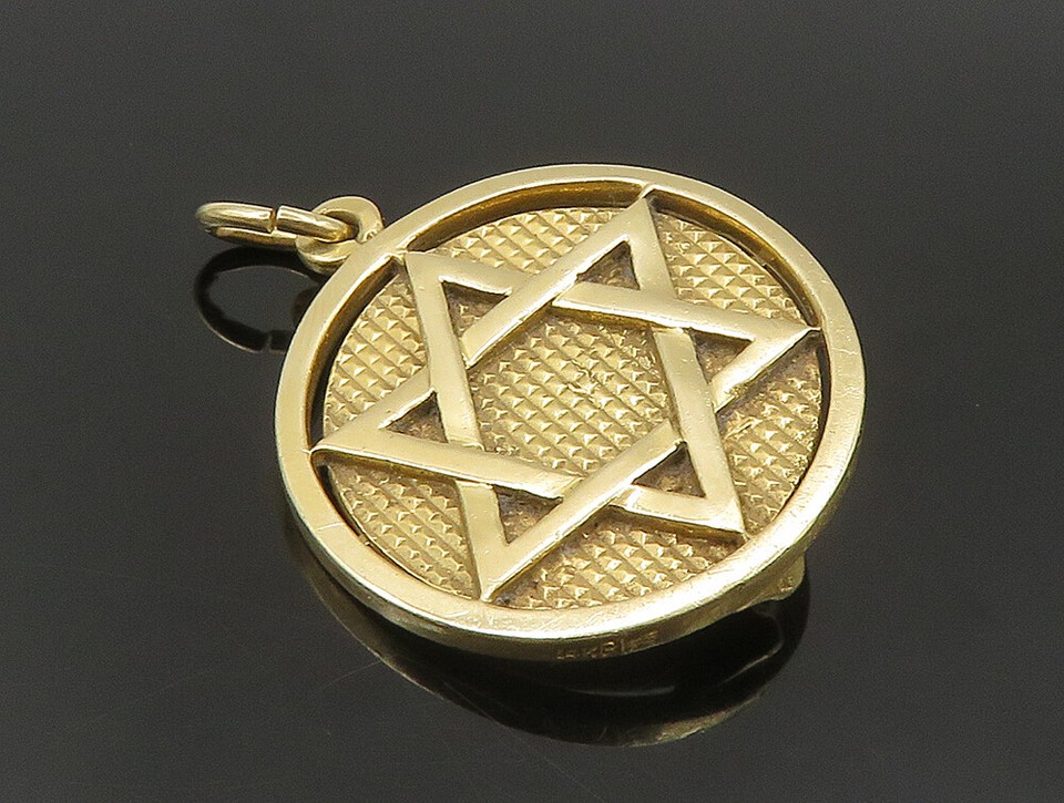 14K GOLD - Vintage Shiny Moses Ten Commandments Religious Pendant ...