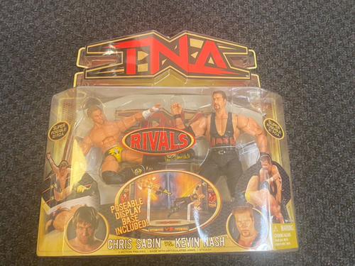 2007 MARVEL TOYS TNA RIVALS CHRIS SABIN VS KEVIN NASH POSEABLE FIGURES ...
