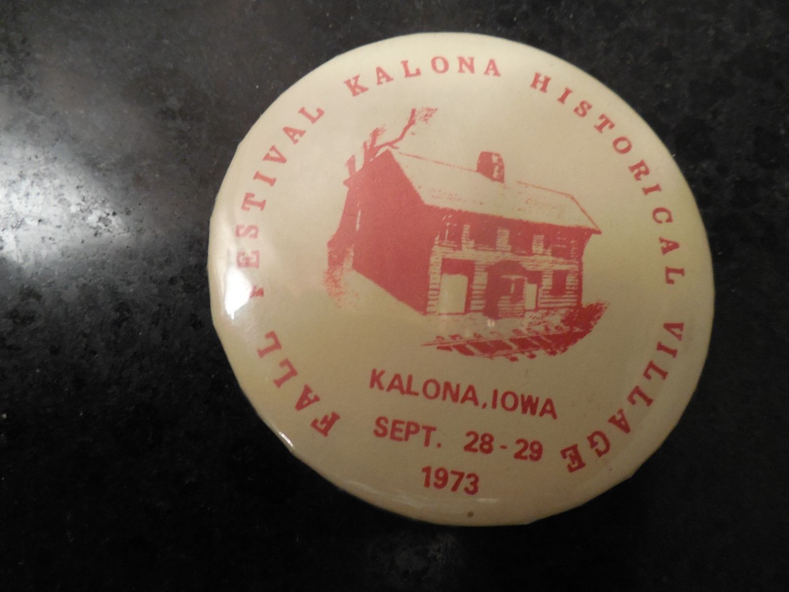 Kalona Iowa Fall Festival Historical Village Pin Back Button 1973 ...