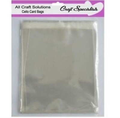145mm x 140mm - Medium Square Cello Clear Cellophane Display Bags Self ...