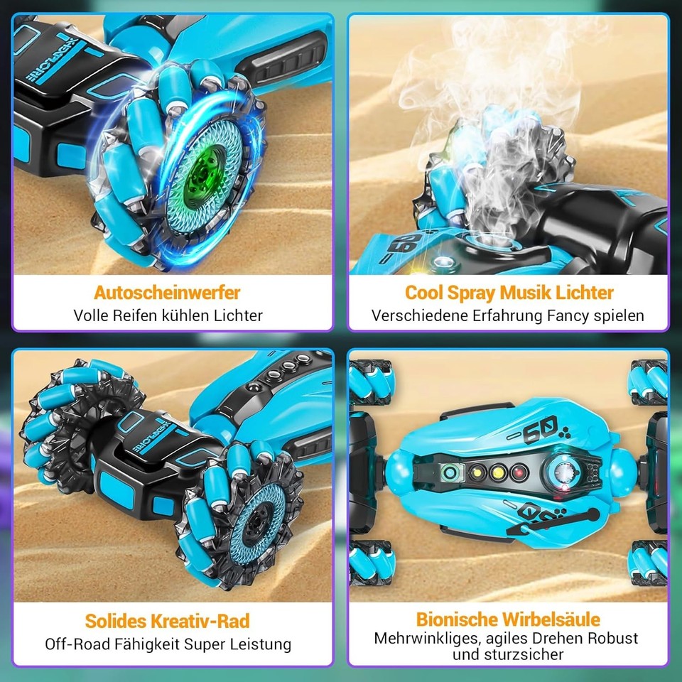 4WD Hand Gesture Sensing 360° RC Stunt Car Off-Road Remote Control ...