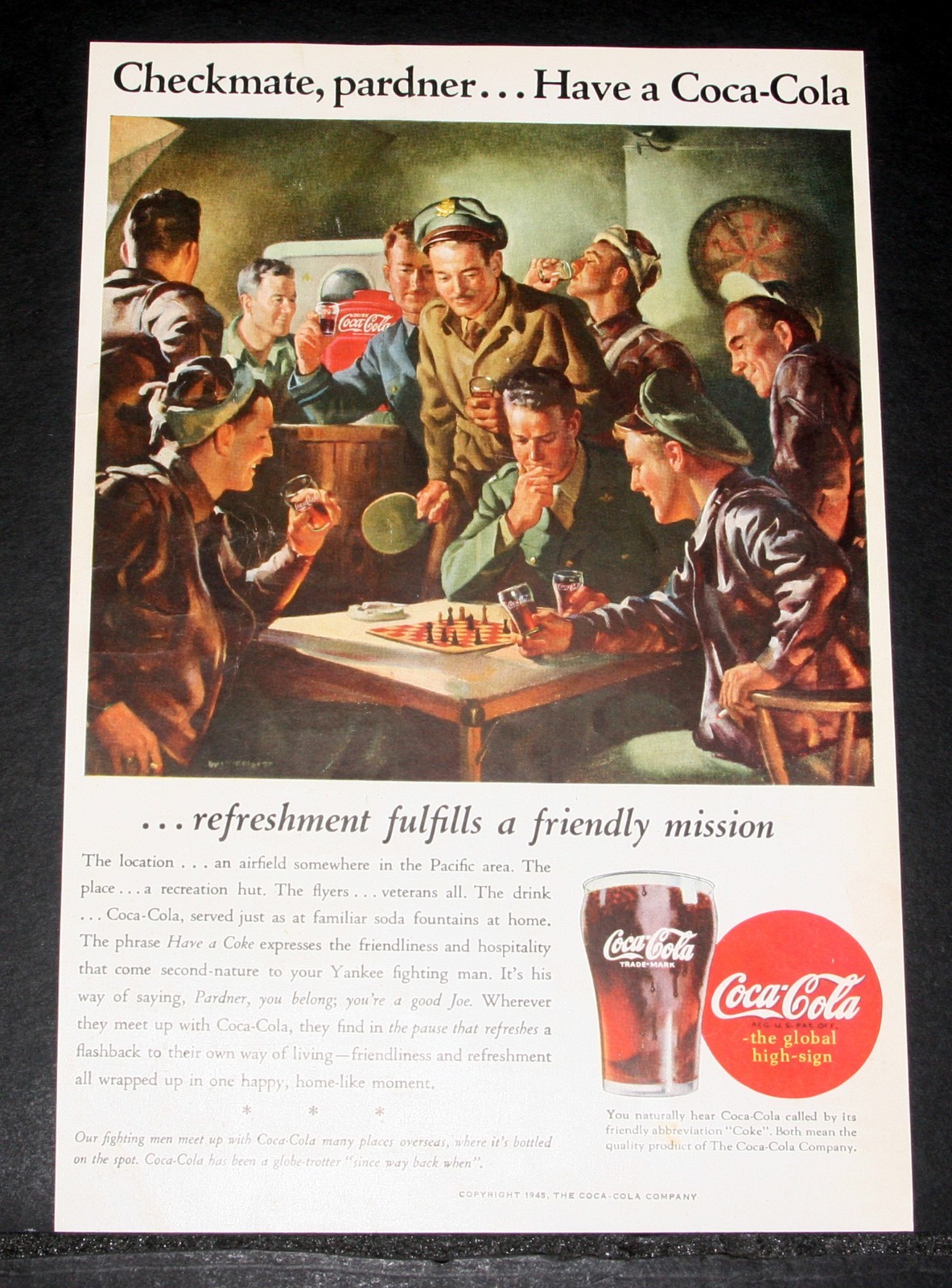 1945 OLD WWII MAGAZINE PRINT AD, COCA-COLA, AIRCRAFT FLIGHT CREW, HAVE ...