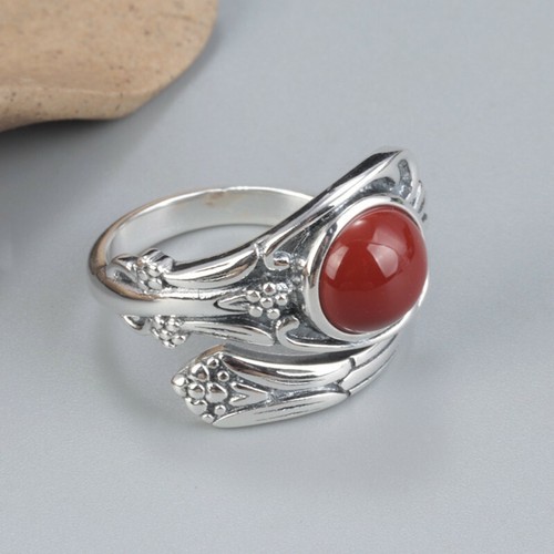 B35 Ring Blossom Chalice with Red Agate 925 Sterling Silver | eBay