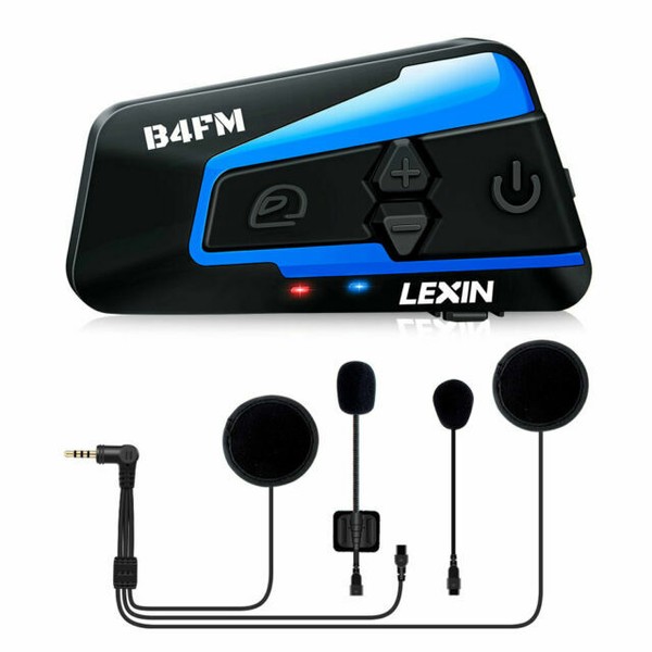 Lexin LX-B4FM Motorcycle Bluetooth Intercom with FM Radio 2 Pieces for ...