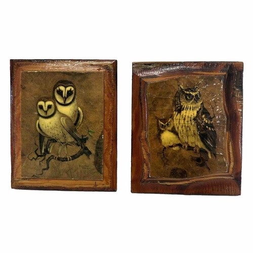 Vintage Set Of 2 Richard Hinger Screech Vintage Owl Wood Framed Print ...