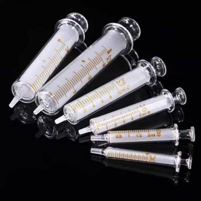 1ml-100ml Glass Laboratory Chemistry Injector Syringe Sampler with Luer ...