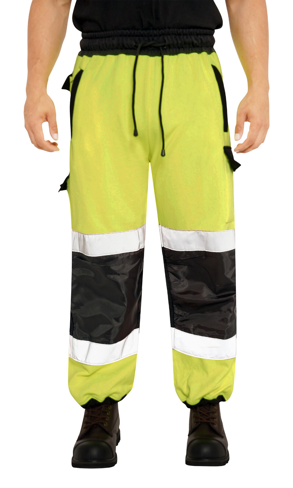 Utility Work Trousers Hi Viz Jogging Bottoms Safety Fleece Joggers ...