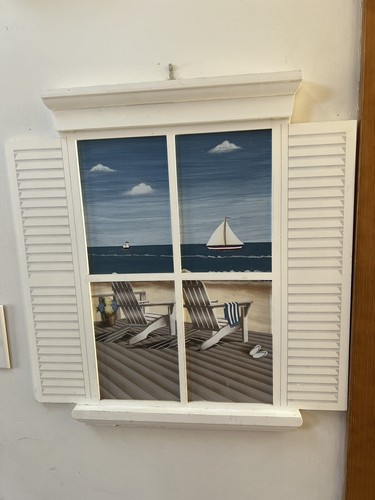 Coastal Shutter Art Decor Beach, Ocean, Sailboats | eBay