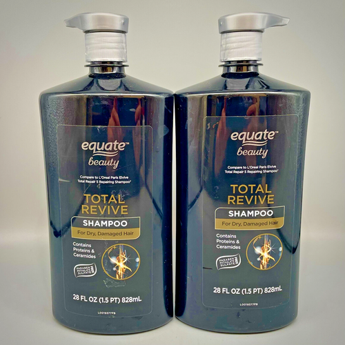 Equate Beauty Total Revive Shampoo for DRY Hair Paraben Free, 28oz x 2 ...