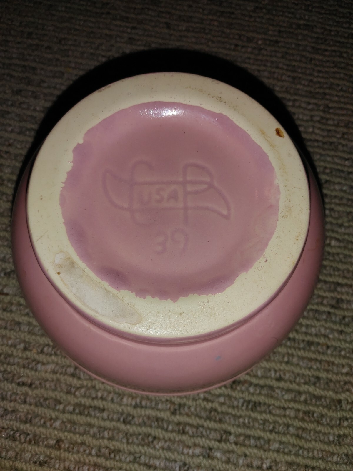 Vintage Cookson Pottery 39 Planter Pink Rose 7⅛" x 3¼" Ceramic Mid ...