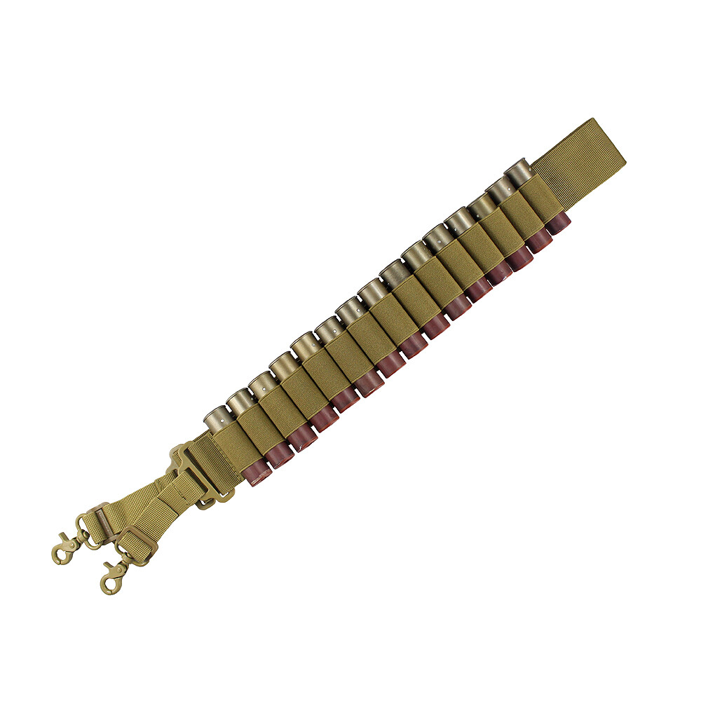Two Point Shotgun Sling Strap with 15 Rounds 12 GA Shell Ammo Bandolier ...