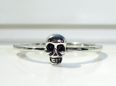 Dainty Phantom Skull Ring 925 Sterling Silver Goth Punk Minimalist | eBay