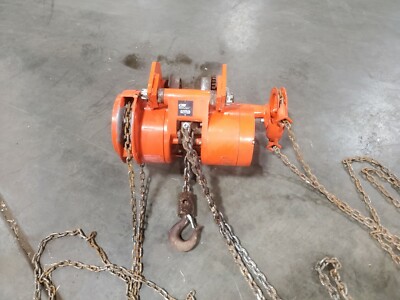 CM SERIES 648 CYCLONE CHAIN LOW HEADROOM Geared TROLLEY HOIST 2 TON 20 ...
