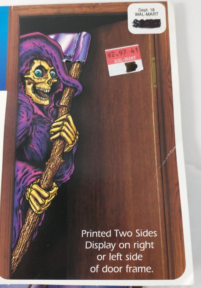 Vintage GRIM REAPER Door Dweller 34" Double-Sided Halloween Horror ...