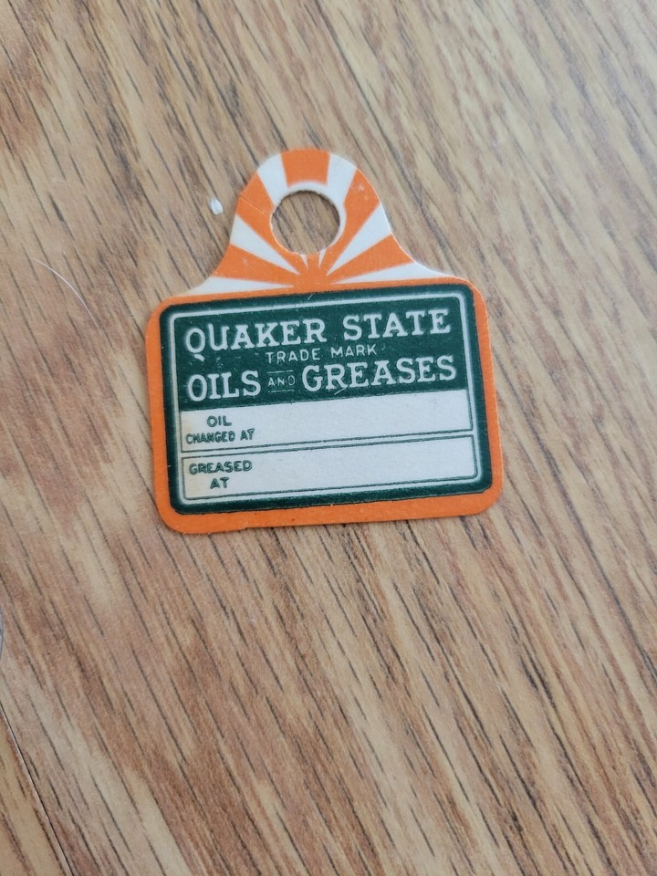 Vintage Motor Oil Change Tags Lot Of 2 Koolmotor Quaker State Car ...