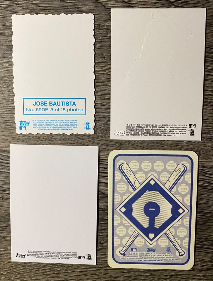 JOSE BAUTISTA, TORONTO BLUE JAYS = 4 DIFFERENT ODDBALL BASEBALL CARDS ...