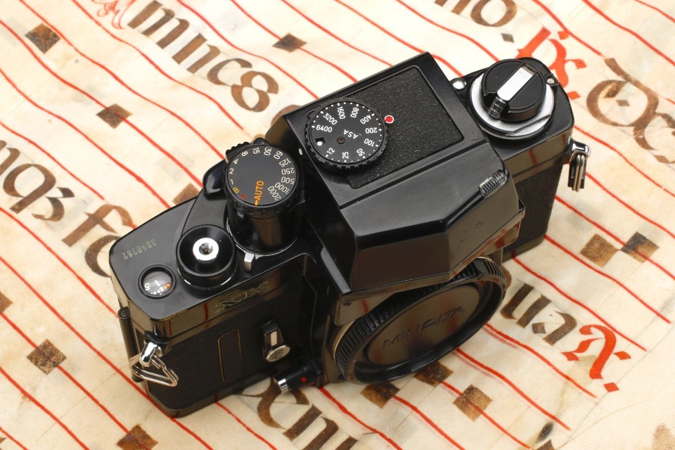 Minolta XK 35mm film Camera body Black with AE Finder W Meter. Tested ...