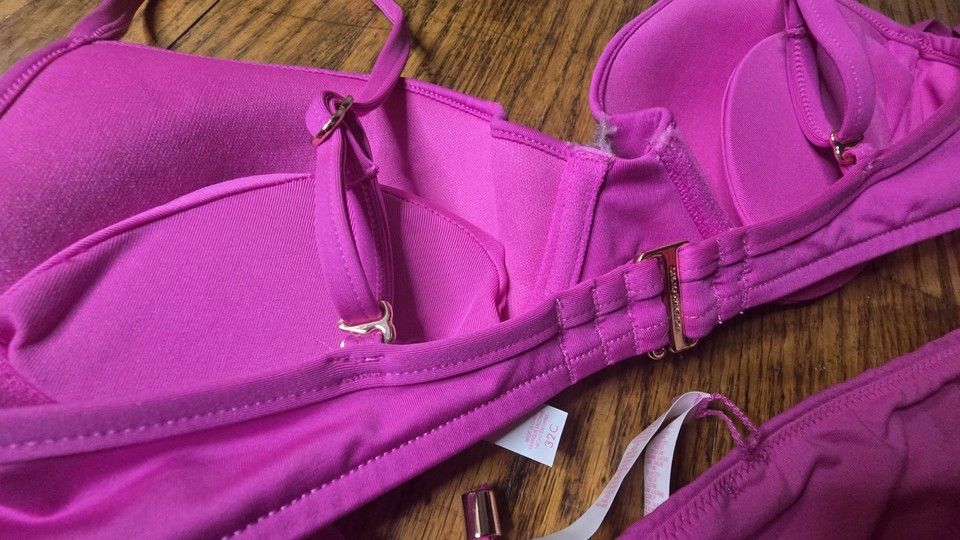 Victoria’s Secret Swim Icon Push-Up Bikini Side Tie Set Pink Medium 32C ...