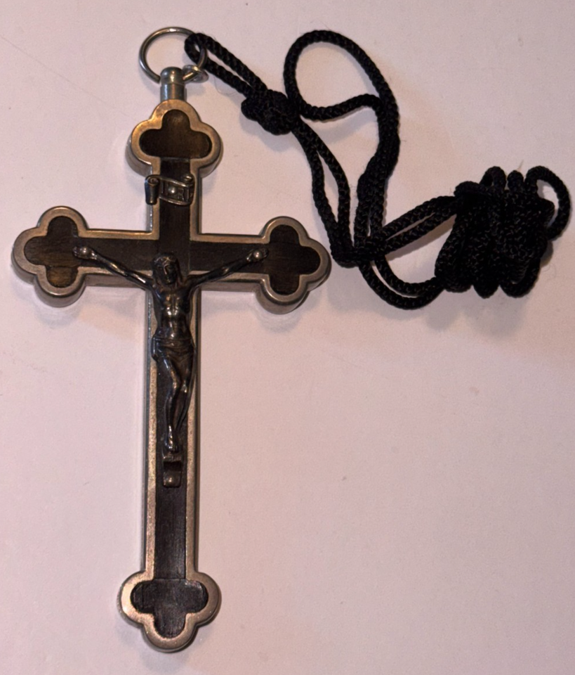VTG CATHOLIC NUNS 1st CLASS RELIQUARY HABIT CRUCIFIX W/7 SERVITE ...