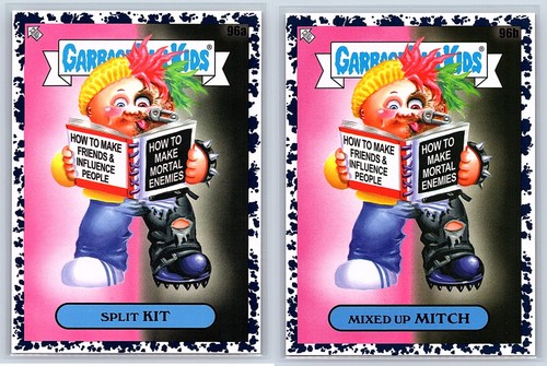 Garbage Pail Kids 2-Card Set Book Worms Black Split Kit 96a & Mixed Up ...