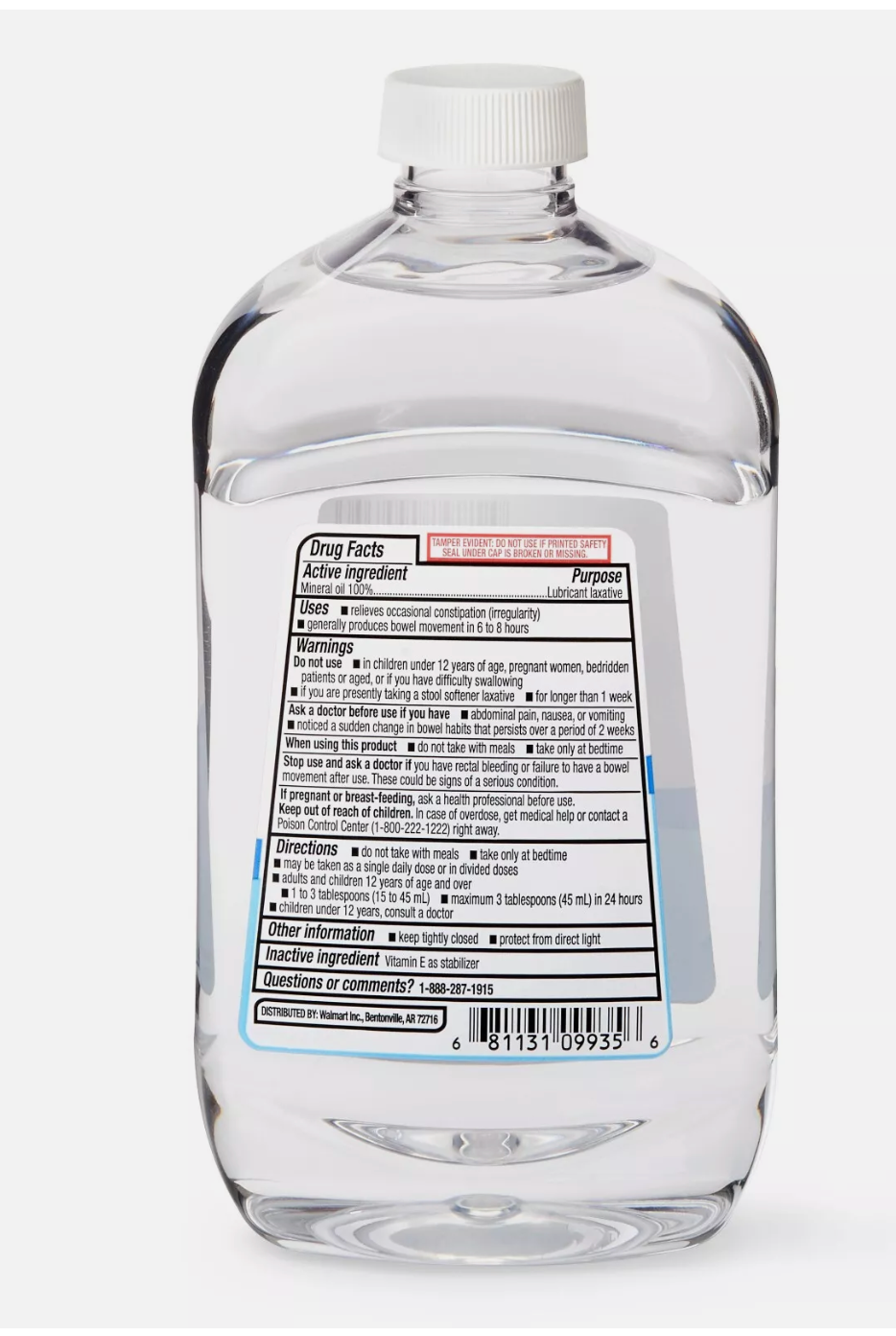 Equate Mineral Oil Lubricant Laxative Liquid for Constipation, 16 fl oz ...