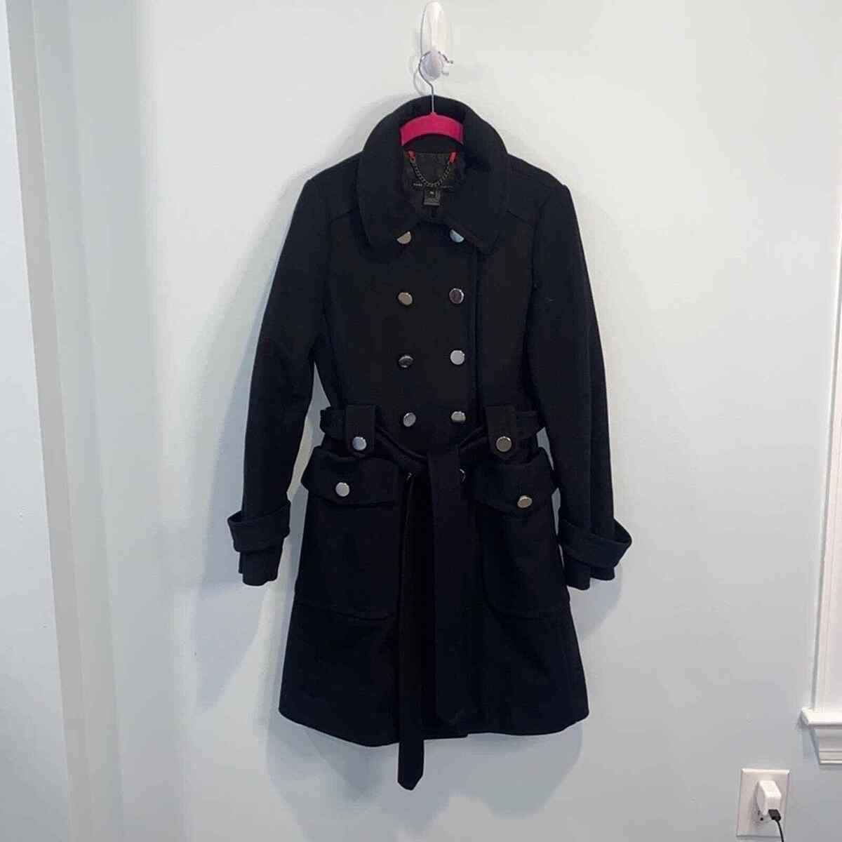 Marc by Marc Jacobs black wool felt belted coat XS | eBay Marc by Marc Jacobs black wool felt belted coat XS | eBay