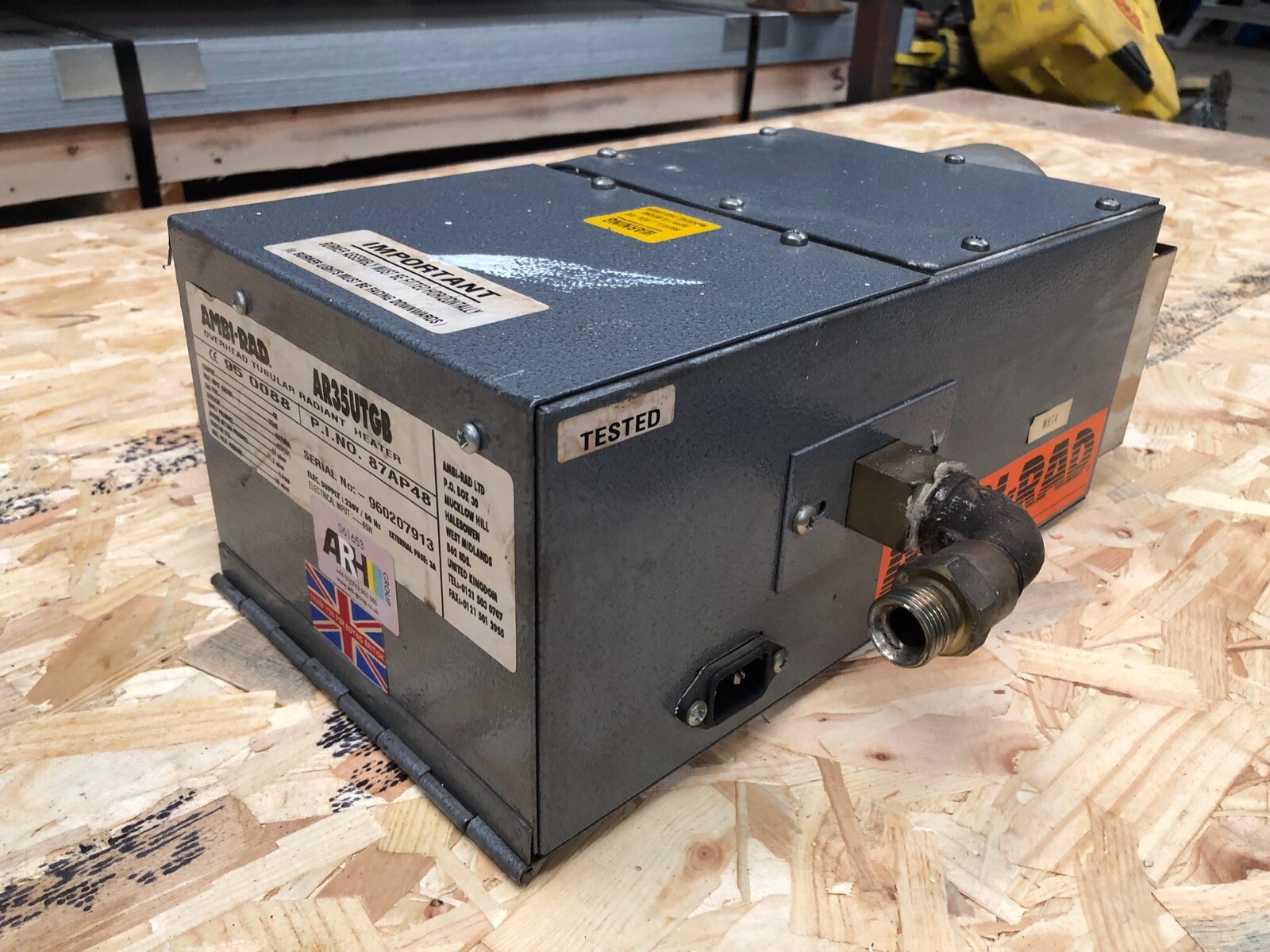 Ambirad Radiant Tube Heater AR35UTGB Burner Assembly control unit ...