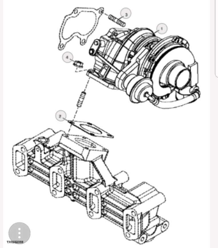 John Deere OEM Part # MIA884648 Turbocharger Assembly Skid-steer Loader ...