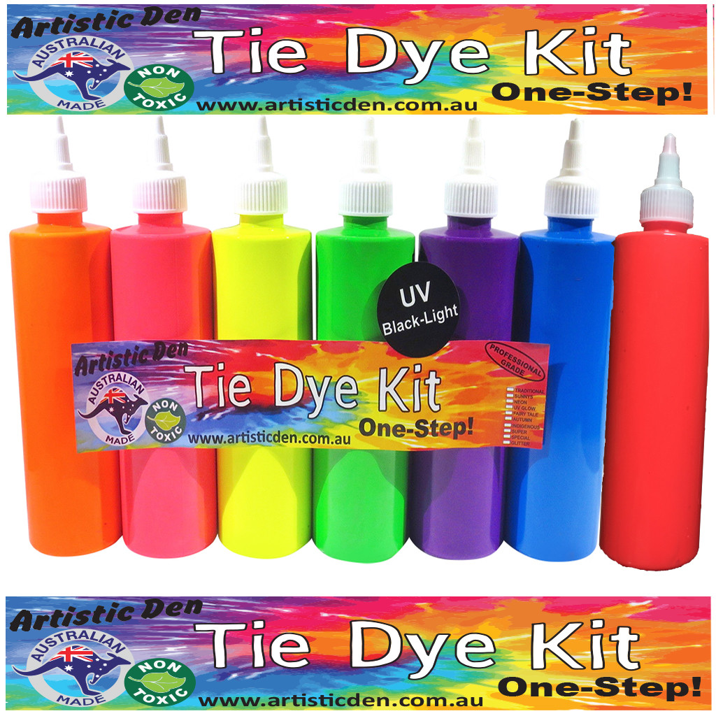 UV Neon Glow Tie Dye Set Professional Grade Tye Dye Kit 7 x 250ml ...