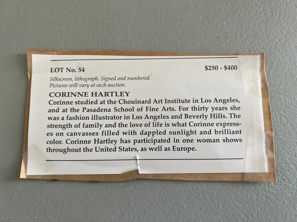 Corinne Hartley Signed Numbered Unframed Lithograph 16/300 Unframed COA ...