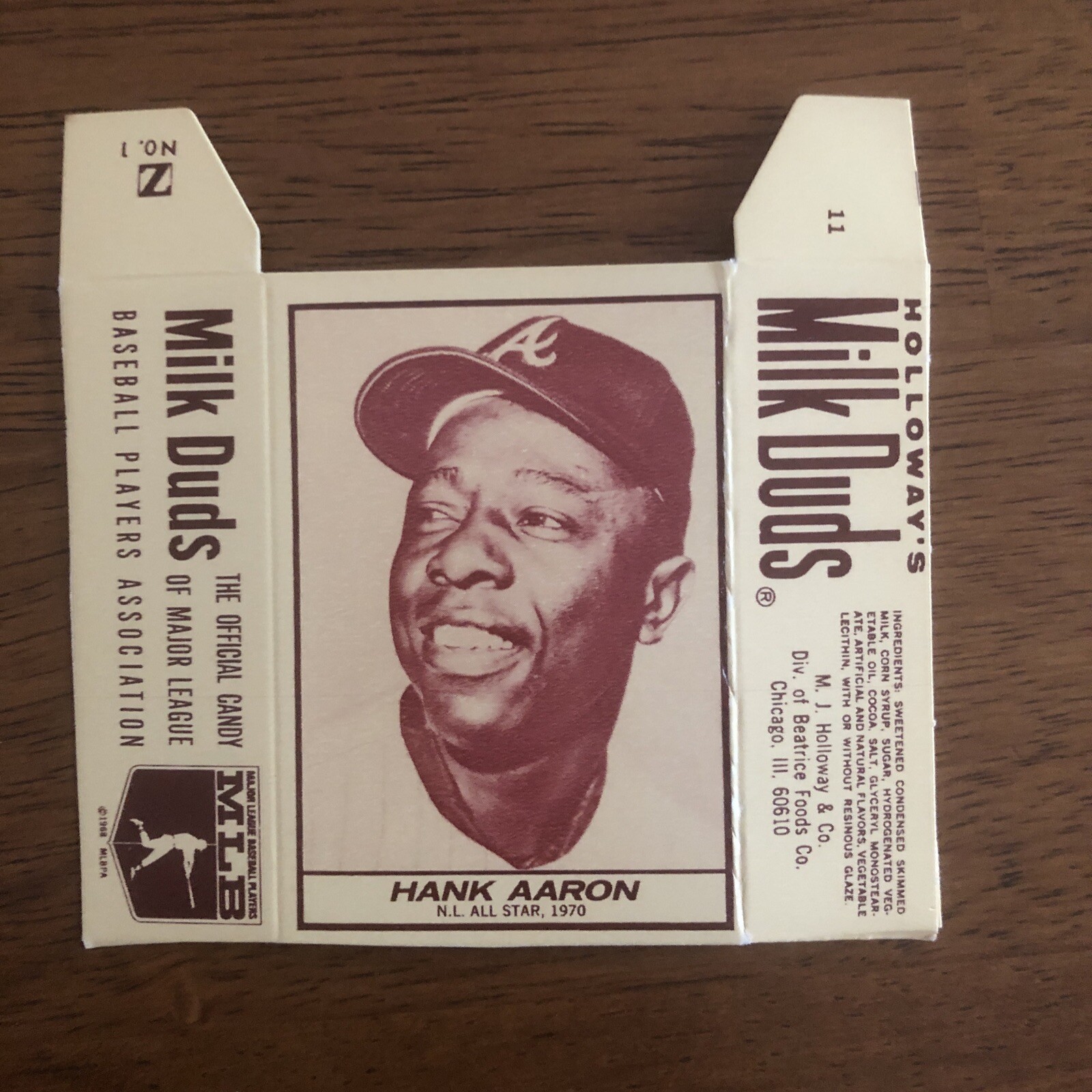 1968 MILK DUDS HANK AARON UNCUT CARD COMBINED SHIP NO RESERVE B cb | eBay