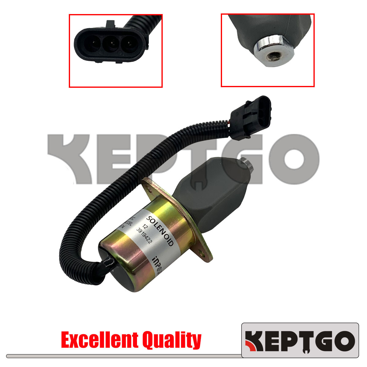12V 3919422 Fuel Shut Off Solenoid For Ford Cummins Diesel Engine 8.3L ...