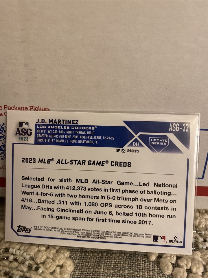2023 Topps Update Series - 2023 All-Star Game #ASG-33 J.D. Martinez | eBay