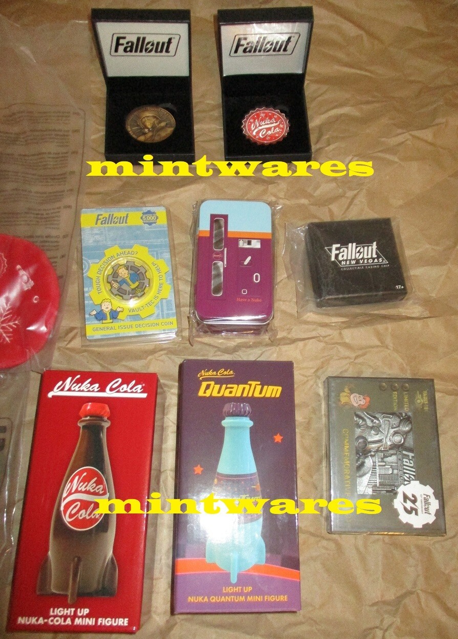 Fallout Nuka Cola Quantum NCR Coin Stocking Figure Bottle Vault Tec FNV ...