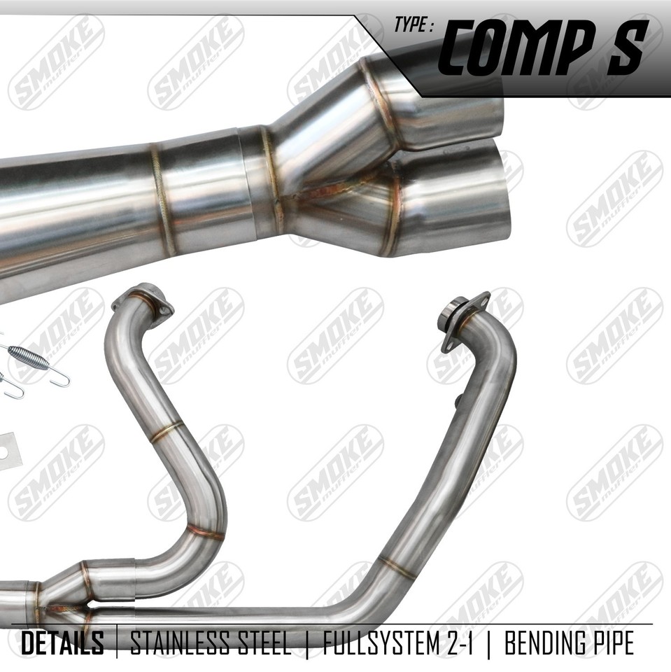 2007-2012 2 into 1 Full Short Exhaust Pipe for Harley Touring Electra ...