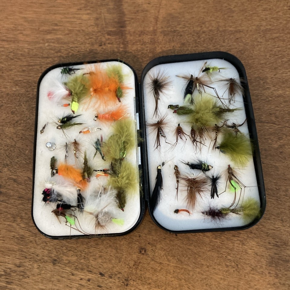 Wheatley Swing Leaf Fly Box with 150+ Flies - Nymphs, Daddy's, Booby's etc | eBay
