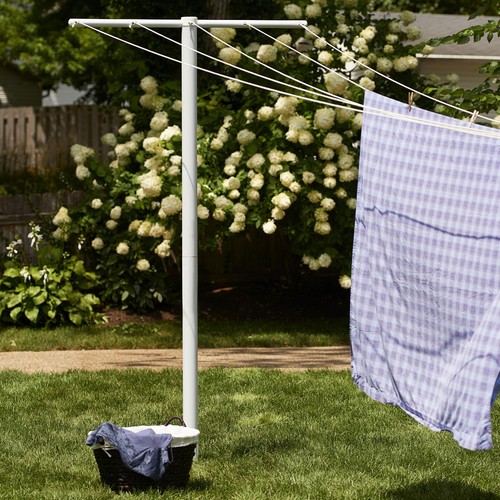 Weather-Resistant 86 Outdoor Clothesline T-Post with Galvanized Steel ...