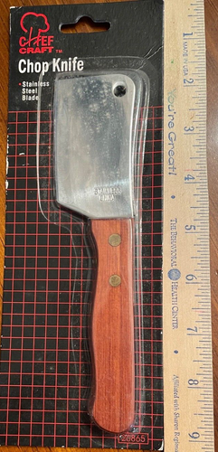 Chef Craft Chop Knife 3” Blade 7” Length Stainless Steel Wood Handle ...