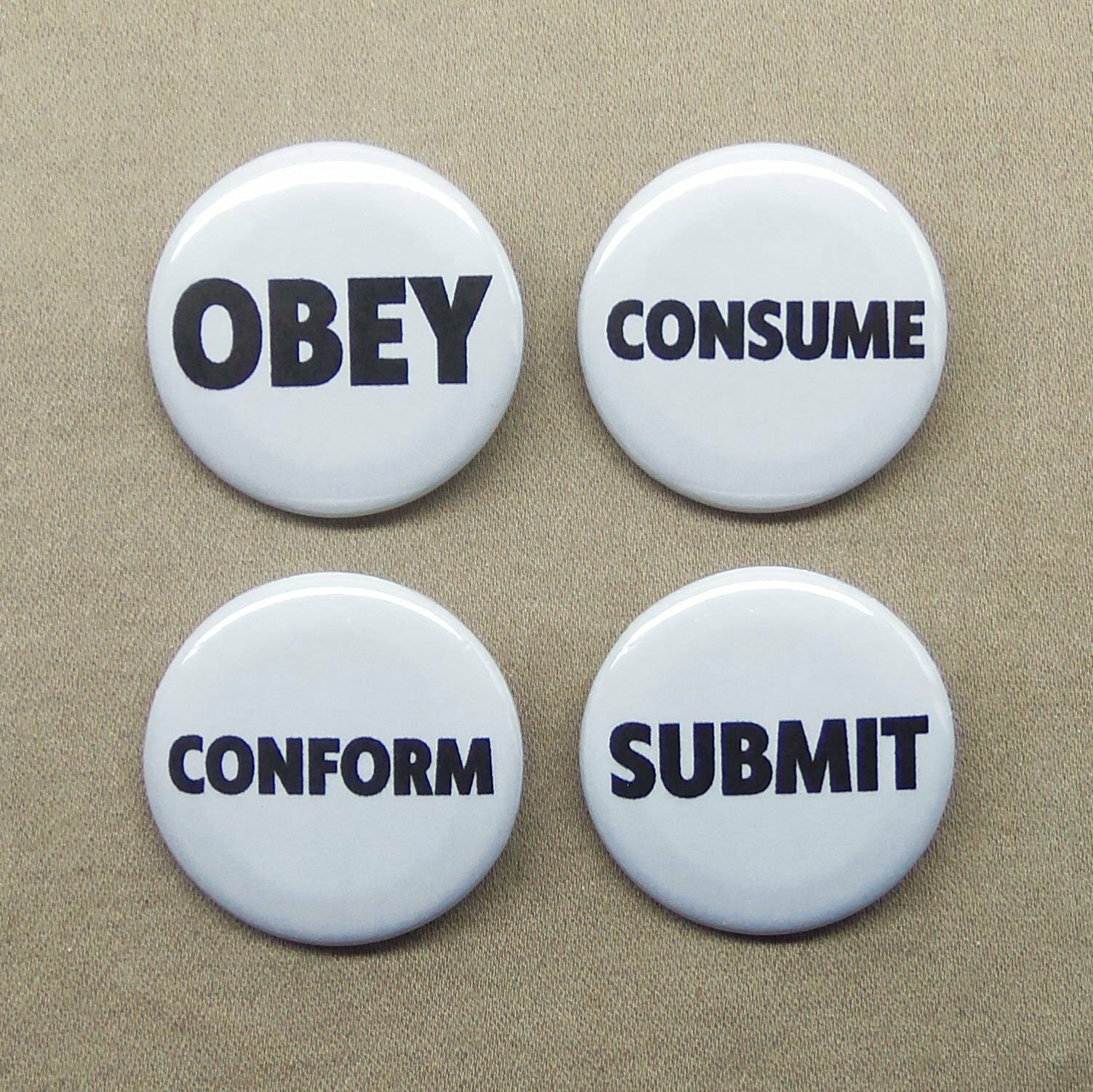 They Live Buttons 1.25” OBEY CONSUME CONFORM SUBMIT John Carpenter ...