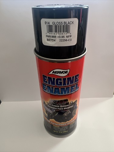 Aervoe Engine Enamel Paint #514 Gloss Black High Heat Paint 12oz Can ...
