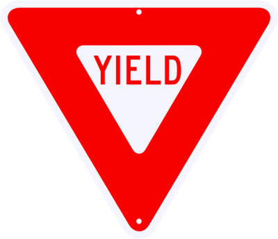 YIELD SIGN NEW REFLECTIVE METAL - FOR REAL USE - Municipal/DOT Approved ...