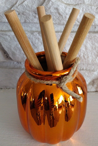 NEW Pink Zebra Orange Mercury Glass Autumn Fall Thick Reed Diffuser W ...